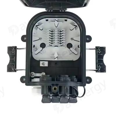 China IP68 12-Core Fiber Optic Distribution Box Black 168x138x78mm Wall Mount for sale