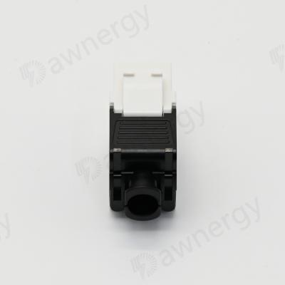 China RJ45 Keystone Jack CAT6A UTP 180 Degree Toolless Female Panel Mount Adapter for sale