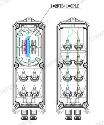 China Black FTTH Fiber Optic Terminal Box IP68 48h Salt Spray Test -40℃ to +85℃ for sale