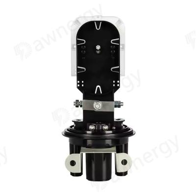 China Vertical Optical Fiber Enclosure 48 Cores IP68 Waterproof Screw-type 1 Oval 4 Round Port for sale