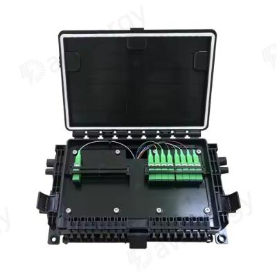 China Wall Mounted Fiber Optic Terminal Box 16 Ports FTTH Distribution Box IP65 48 Fibers for sale