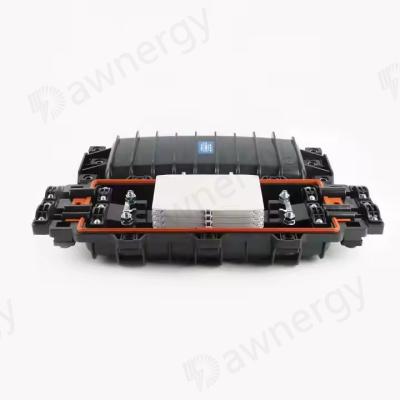 China Horizontal Closure Fiber Optic Splice Enclosure 144 Fibers IP68 6 Ports Black for sale