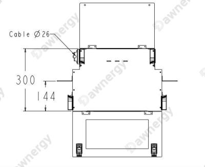China 144 Core Optical Distribution Frame Compact Design 580x300x219mm Black Steel for sale