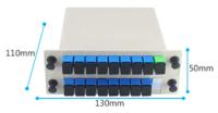 China 1x9 Uneven PLC Splitter Cassette 130x100x50mm SC/APC 1260-1650nm for sale