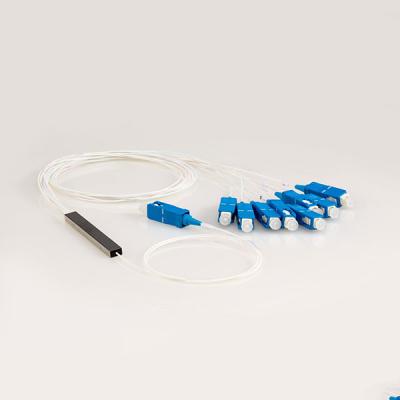China 1x8 Mini Module SC/UPC Fiber PLC Splitter 1260-1650nm with 10dB Insertion Loss for FTTH Networks for sale