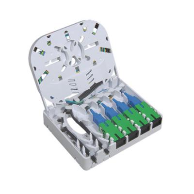 China DA-FDB-4A-A-1 4-Port Wall Mounted Fiber Optic Socket Distribution Box - 100×85×29mm ABS with 4 SC Adapters for sale