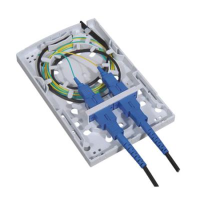 China DA-FDB-2X-A-1 2-Port Fiber Optic Socket Panel - 150x110x33mm Wall-Mount Distribution Box with SC/FC Adapters for sale
