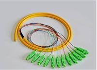 China 12 Core SC APC Fiber Optic Pigtail with 0.25dB Insertion Loss and 60dB Return Loss for Network Applications for sale