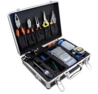 China Portable FTTH Aluminum Fiber Optic Tools Box Kit with 350x260x120mm Case and 7.5kg Weight for sale
