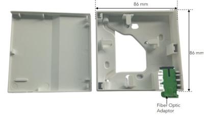 China DA-FDB-1A-A-8 1-Port Fiber Wall Socket Distribution Box 86×86×22mm with SC Adapter for sale
