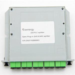 China 2x8 Plug-in Type  SC APC Fiber Optic PLC Splitter for sale