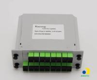 China Plug-in Type 1xN PLC Fiber Optic Splitter with 1260-1650nm Wavelength and -40°C to 85°C Operating Range for sale