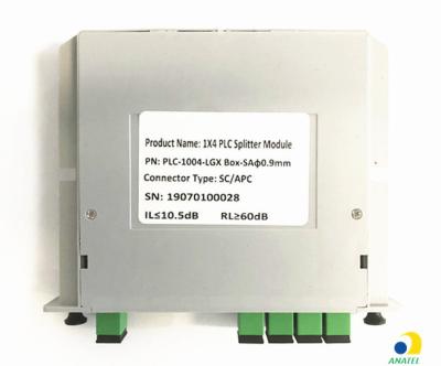 China 1x4 Plug-in Type SC APC Fiber Optical PLC Splitter for sale