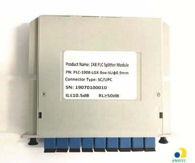 China 1x16 Plug-in Type SC UPC Fiber Optical PLC Splitter - 1260-1650nm Wavelength, 13.1dB Insertion Loss for sale