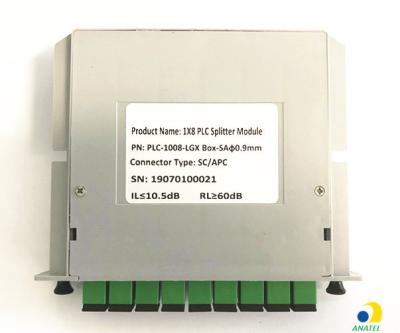 China 1x8 Plug-in Type SC APC Fiber Optical PLC Splitter for sale