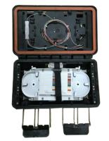 China DA-FDB-16W-IP-9-x2 Fiber Optic Distribution Box 290×190×110mm with 24 Fiber Capacity and 16 SC Adapters for sale