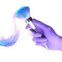 China Purple 5 Mil Medical Nitrile Gloves Large Long Rubber Powder Free Waterproof for sale