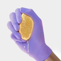 China Purple 5 Mil Medical Nitrile Gloves Large Long Rubber Powder Free Waterproof for sale