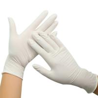 China Milky White 240mm Length Disposable Medical Latex Gloves Environmental for sale