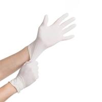 China Milky White 240mm Length Disposable Medical Latex Gloves Environmental for sale