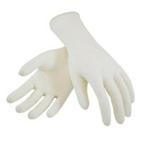 China Milky White 240mm Length Disposable Medical Latex Gloves Environmental for sale