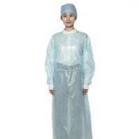 China Customized Green Disposable Plastic Gowns 35gsm Disposable Barrier Gowns for sale