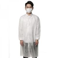 China 35gsm SMS Hospital Disposable Gowns White Non Woven Lab Coat for sale