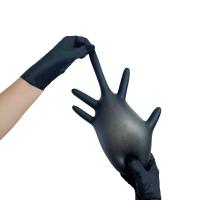 China Anti Puncture S-XL Black Sterile Nitrile Gloves For Hands Protection for sale