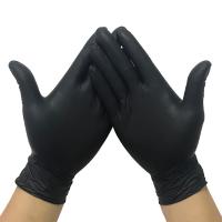 China Anti Puncture S-XL Black Sterile Nitrile Gloves For Hands Protection for sale