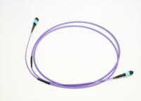 China 24 Cores Fiber Optic MPO MTP Cable Multimode OM4 OFNP Violet 100ft for sale