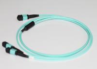 China 24 MT MPO To MPO 24 Fiber Cable Multimode Polarity B OFNR Riser Jacket for sale