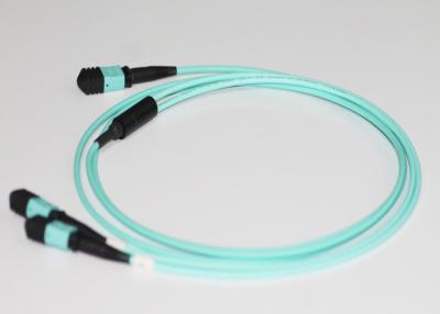 China 24 MT MPO To MPO 24 Fiber Cable Multimode Polarity B OFNR Riser Jacket for sale