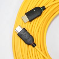China 70m 8K HDMI 2.1 Fiber Optic Cable 48Gbps AOC TPU Yellow Jacket for Long Distance Transmission for sale