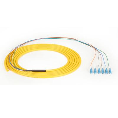 China ST UPC Fiber Optic Pigtail Multimode OM3 Bare Ribbon Fanout 850nm 12 Fiber for sale