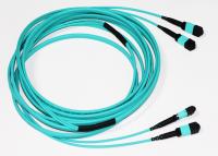 China 20ft MPO MTP Trunk Cable 24 Cores OM3 Multimode 850nm LSZH Fiber Optic for sale