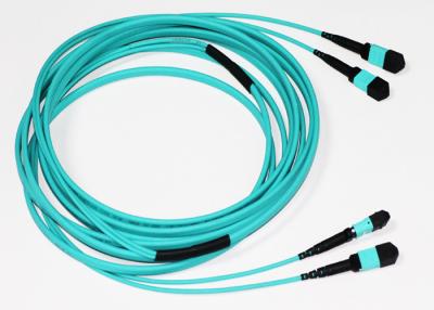 China 20ft MPO MTP Trunk Cable 24 Cores OM3 Multimode 850nm LSZH Fiber Optic for sale