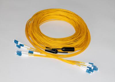 China LC UPC to LC UPC Fiber Optic Breakout Cable Singlemode 12 Cores 9 125um PVC Sheath for sale