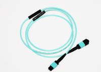 China 12 Core MPO MTP Fiber Optic Cable OM3 3.0mm Multimode ClearCurve Aqua LSZH for sale