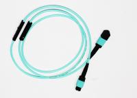 China 12 Core MPO MTP Fiber Optic Cable OM3 3.0mm Multimode ClearCurve Aqua LSZH for sale