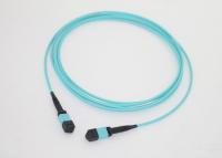 China 12 Cores Multimode Fiber Optic MPO MTP Cable OM3 50/125um Aqua LSZH for sale