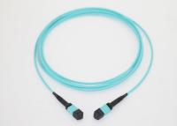 China 12 Cores Multimode Fiber Optic MPO MTP Cable OM3 50/125um Aqua LSZH for sale