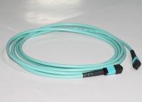 China 5.0mm MTP to MTP Female Fiber Optic ClearCurve OM3 Patch Cable Aqua LSZH 12 Core for sale