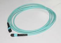 China 5.0mm MTP to MTP Female Fiber Optic ClearCurve OM3 Patch Cable Aqua LSZH 12 Core for sale