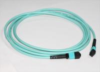 China 5.0mm MTP to MTP Female Fiber Optic ClearCurve OM3 Patch Cable Aqua LSZH 12 Core for sale