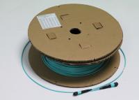 China OM3 MTP to MTP Male Pin Trunk Cable 12 Cores LSZH Outer Jacket Fiber Optic for sale