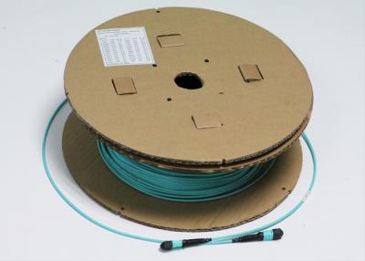 China OM3 MTP to MTP Male Pin Trunk Cable 12 Cores LSZH Outer Jacket Fiber Optic for sale