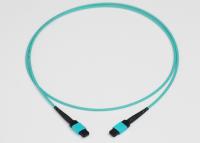 China 12 MT Fiber Optic MPO MTP Cable / OM4 Patch Cord Polarity A OFNP Plenum Jacket for sale