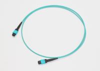 China OM3 LSZH 12 MTP to LC Fiber Optic Fanout Cable 30m Multimode MPO Patch Jumper for sale