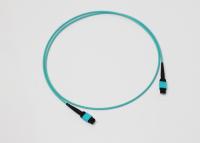China OM3 LSZH 12 MTP to LC Fiber Optic Fanout Cable 30m Multimode MPO Patch Jumper for sale