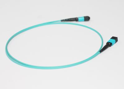 China 24 Cores MPO MTP Fiber Optic Cable Multimode OM4 OFNP Violet 100ft for sale